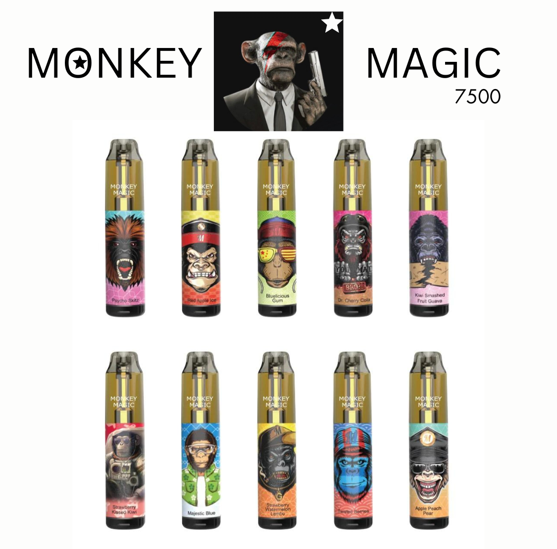 Monkey Magic 7500 Puffs by TasteFog Re-chargeable | Vapes UK - £2.99 ...